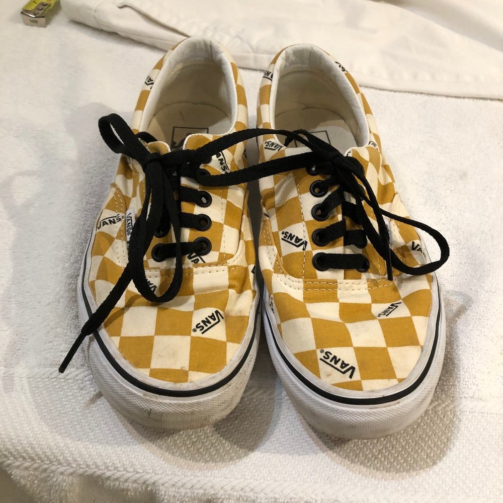 Classic Era Yellow/Black/White Lace Up Vans - Unisex … - Gem